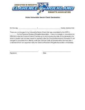 Fillable Online Declaration Letter -for Vulnerable Sector Check Fax ...