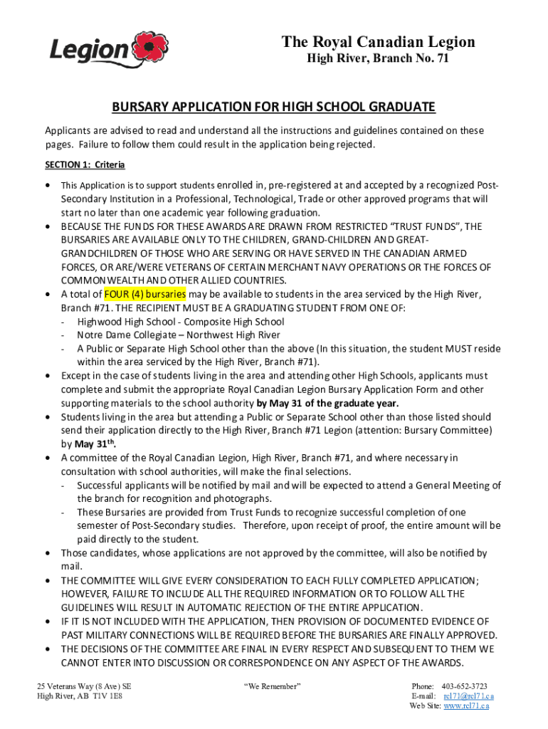 Fillable Online High River Legion - Legion Branch 71High River Legion ...