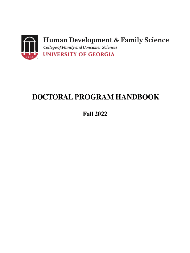 Fillable Online Doctoral Program Handbook - UGA FACS Fax Email Print - pdfFiller