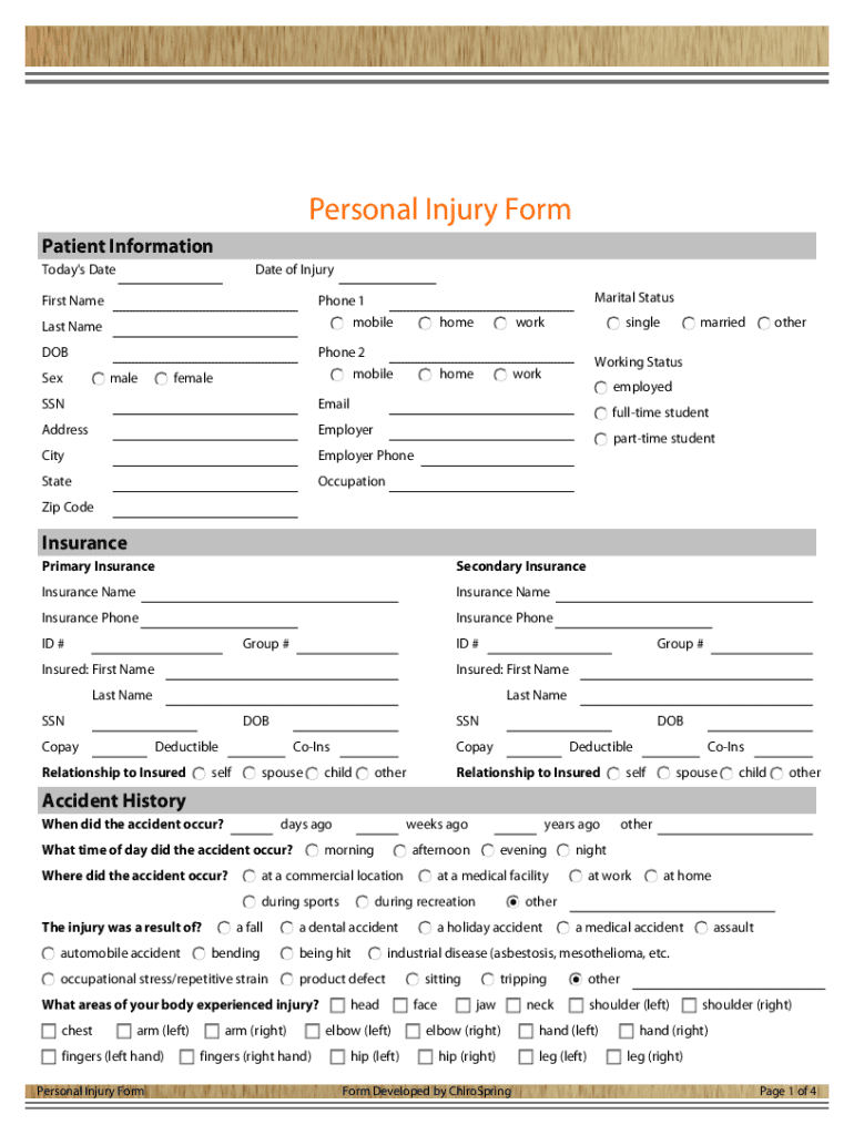 Fillable Online www.jotform.comform-templatespersonal-injuryPersonal ...