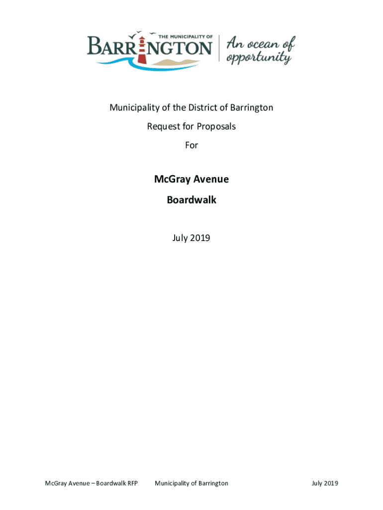 Fillable Online McGray Avenue Boardwalk - Procurement novascotia.ca Fax ...