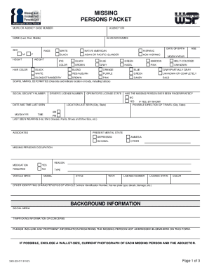 Fillable Online Missing Persons by State Form - Fill Out and Sign ...