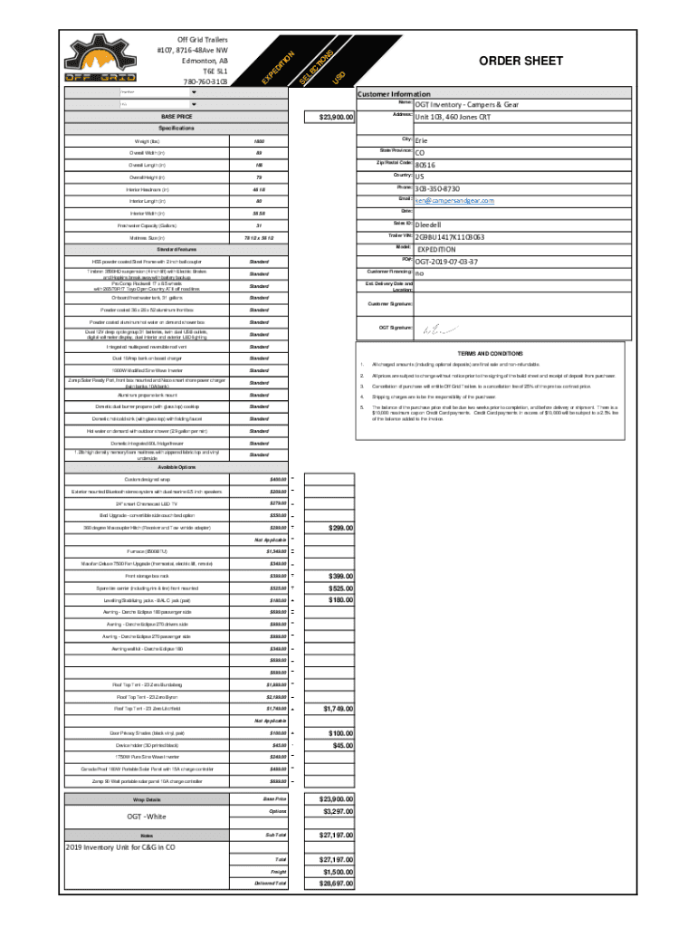 Fillable Online ORDER SHEET - HubSpot Fax Email Print - pdfFiller