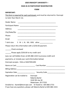 Fillable Online MAR 24-25 PARTICIPANT REGISTRATION Fax Email Print ...
