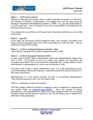 Fillable Online Fillable Online dir ca OCR Form Tutorial transcript ...