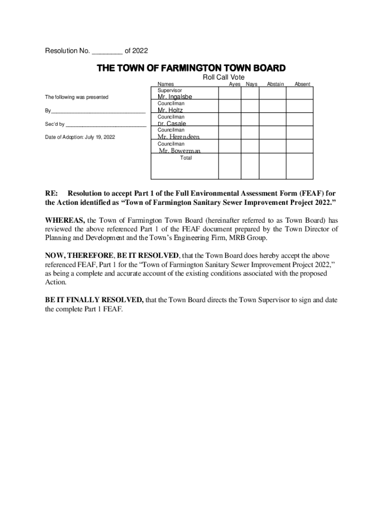 Fillable Online j b5z 0j.b5z.netiuTHE TOWN OF FARMINGTON TOWN BOARD ...