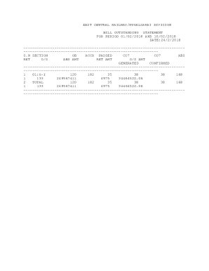 Fillable Online ecr.indianrailways.gov.in ecr billstatusEAST CENTRAL ...