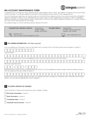 Fillable Online fill.ioIRA-ACCOUNT-MAINTENANCE-FORMFill - Free fillable ...
