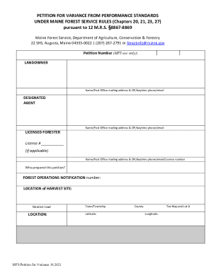 Fillable Online fill.ioPETITION-FOR-VARIANCE-FROM-PERFORMANCEFillable ...