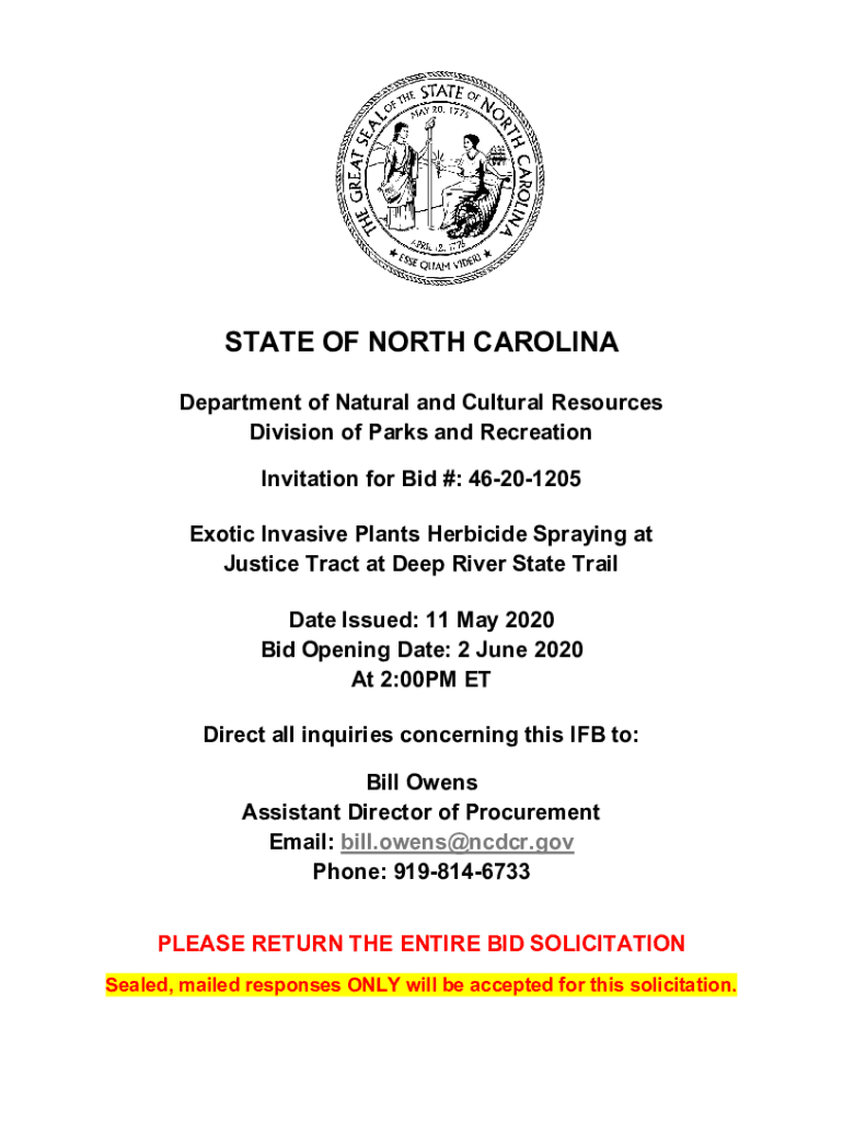 Fillable Online North Carolina Department of Natural and Cultural ...