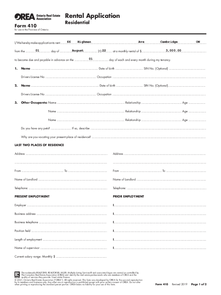 Fillable Online Fill - Free fillable Rental Application Residential ...