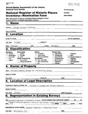 Fillable Online NPS Form 10-900 OMB Ho. 1024-0018 Expires 10-31-87 ...