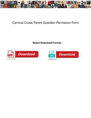 Fillable Online Carnival Cruise Parent Guardian Permission Form ...