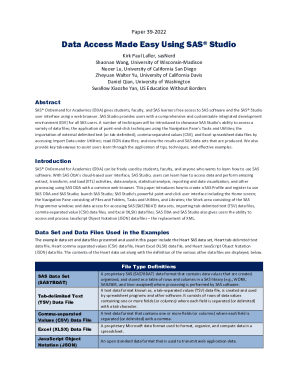 Fillable Online Data Access Made Easy Using SAS Studio - LexJansen Fax ...