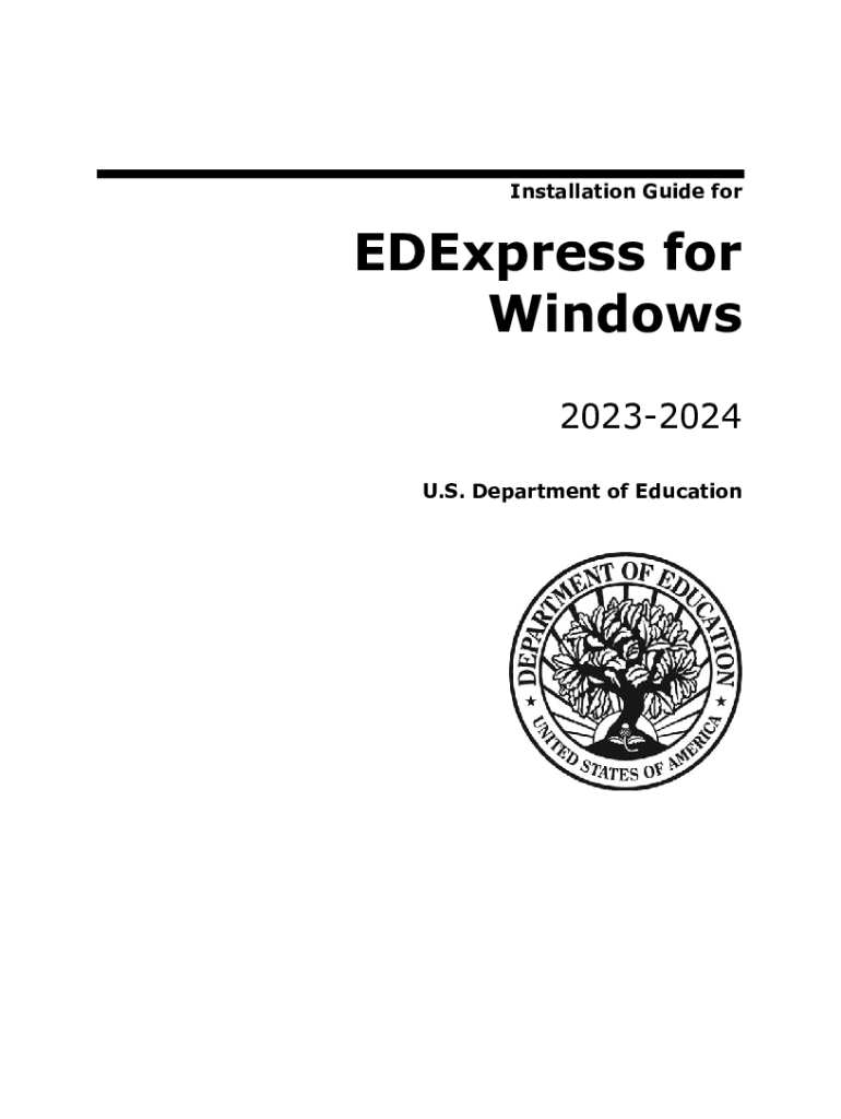 Fillable Online Installation Guide for EDExpress for Windows, 2023-2024 ...