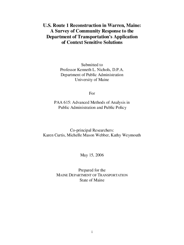 Fillable Online rosap.ntl.bts.govviewdotU.S. Route 1 reconstruction in ...