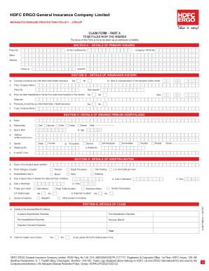 Fillable Online www.hdfcergo.comdownloadclaim-formDownload Claim Form ...