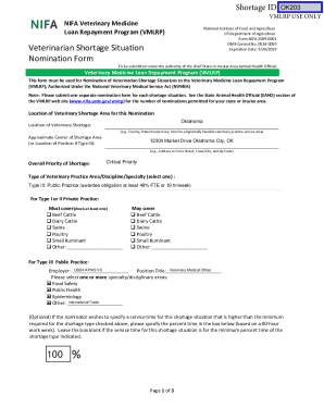 Fillable Online nifa usda www.nifa.usda.gov sites defaultVmlrp shortage ...