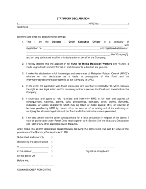 Fillable Online Commonwealth statutory declaration form Attorney ...