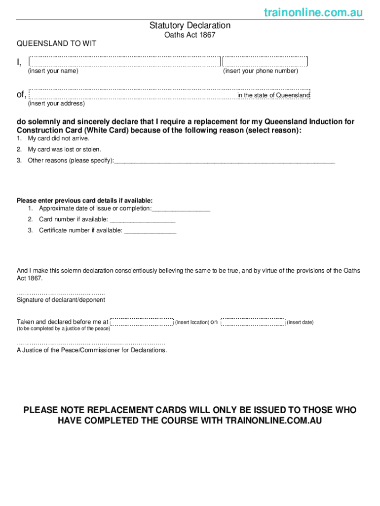 Fillable Online www.courts.qld.gov.aumediaformsStatutory Declaration ...