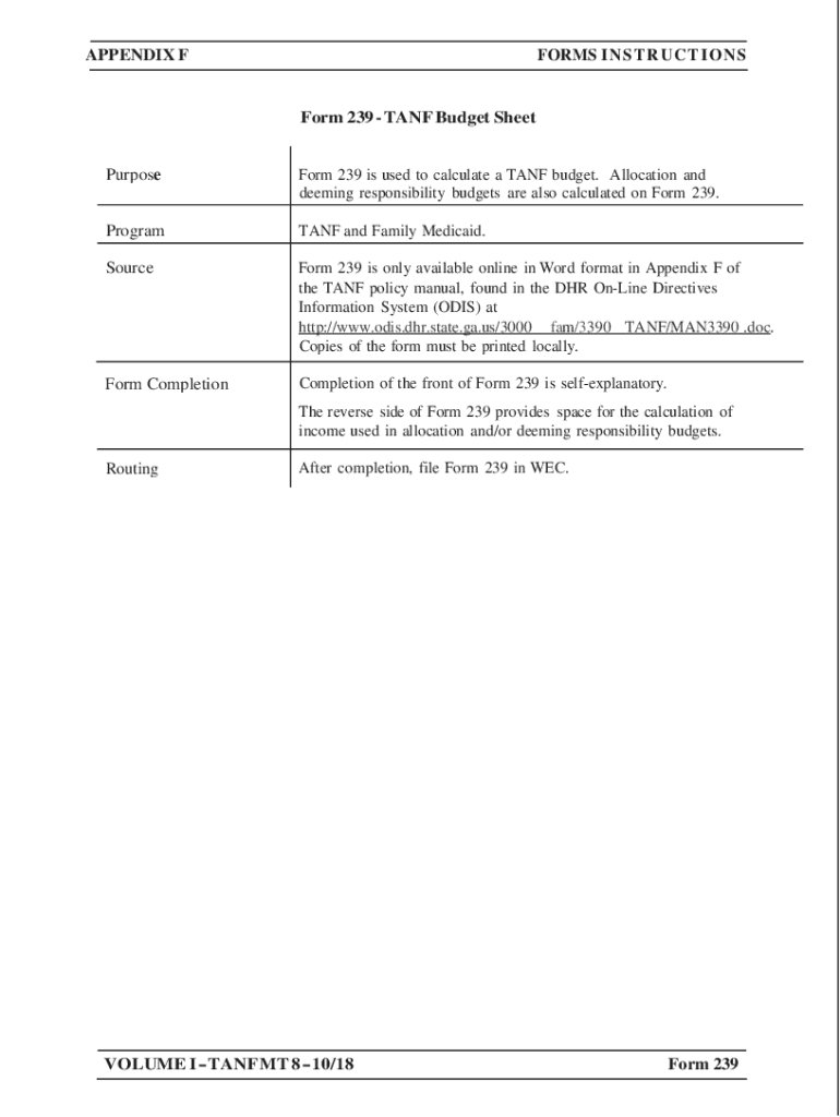 Fillable Online odis.dhs.ga.govGeneralHomeAPPENDIX F FORMS INSTRUCTIONS ...