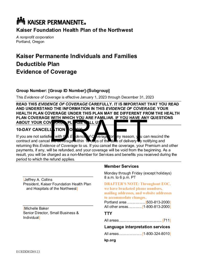Fillable Online Kaiser Permanente Dental Northwest - Oregon and SW ...