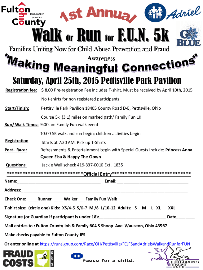 Fillable Online 5K Entry Fax Email Print - pdfFiller