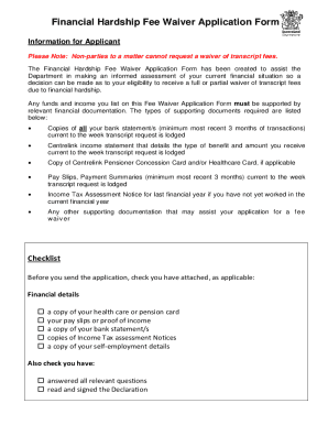 Fillable Online Financial Hardship Letter For Fee Waiver Sample Fax ...