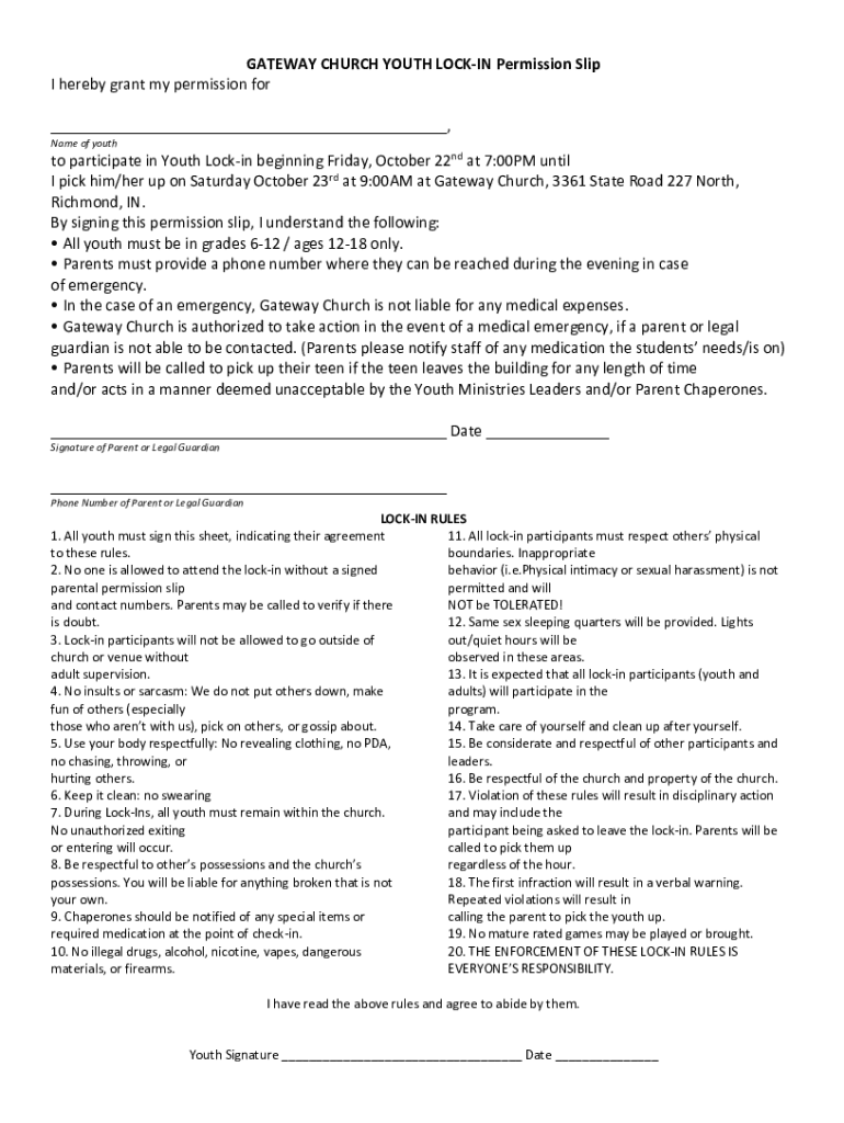 Fillable Online cocodoc.comcatalogyouth-group-permission-slipyouth ...