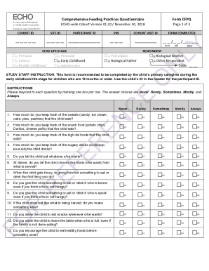 Fillable Online Comprehensive Feeding Practices Questionnaire ...
