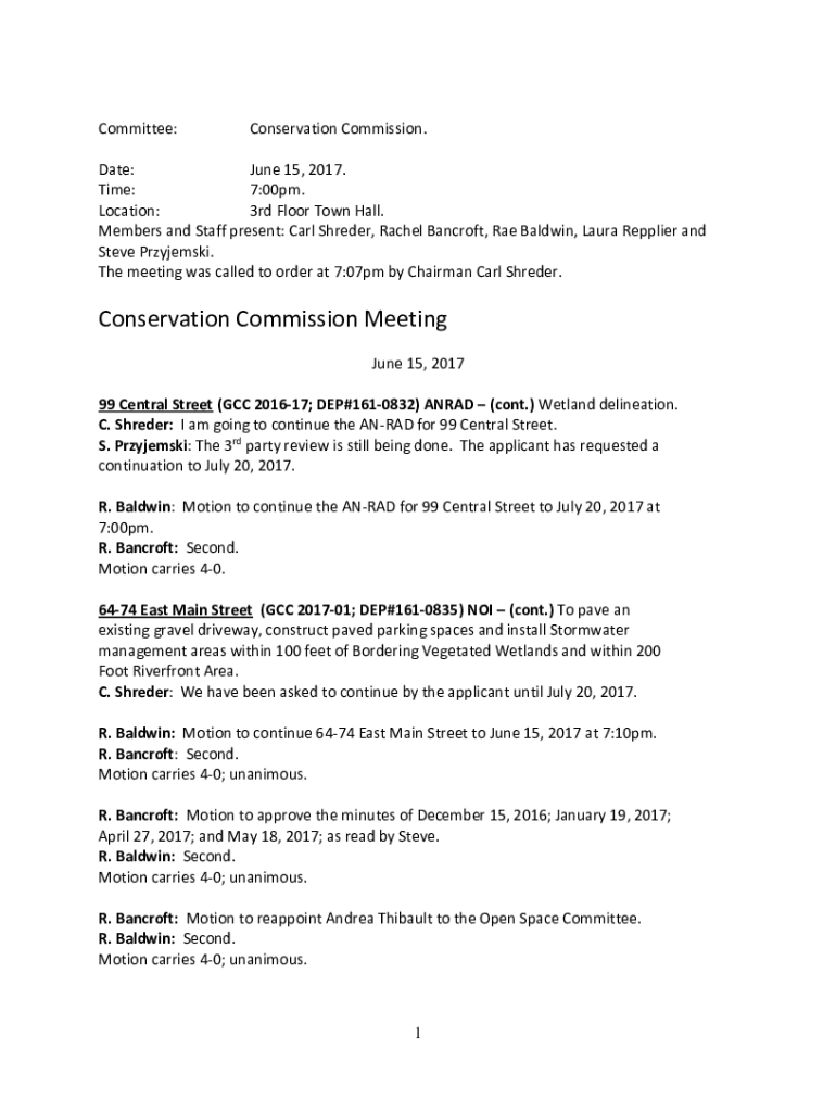 Fillable Online Conservation Commission Town of Plymouth MA Fax Email ...