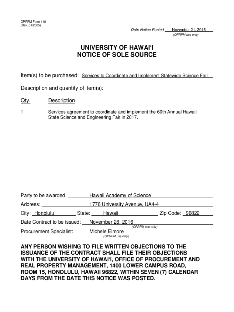 Fillable Online State Procurement Office - Hawaii Fax Email Print - pdfFiller