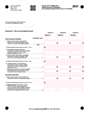 Fillable Online Form CT-1120 2021 Corporation Business Tax ReturnInstructions for Form 1120 ...