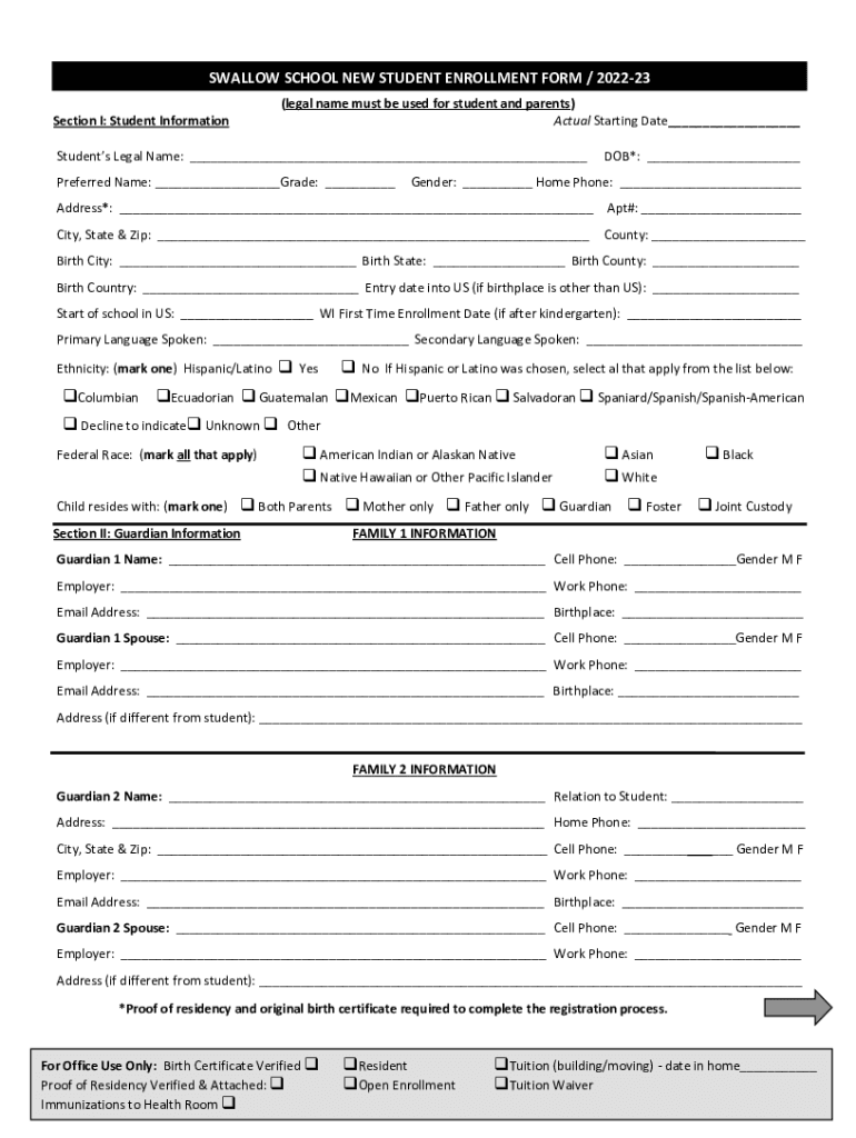 Fillable Online p12cdn4static.sharpschool.com UserFiles ServersSwallow School District Athletic ...