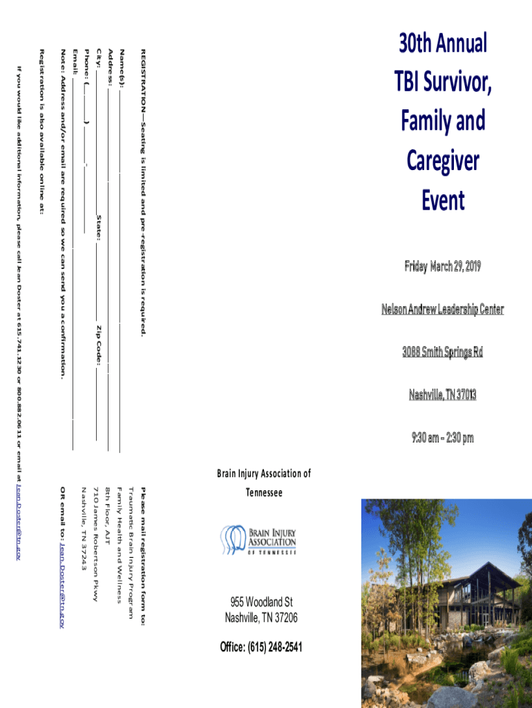 Fillable Online www.tn.govtbiTBIConferenceBrochurePDF30th Annual TION ...