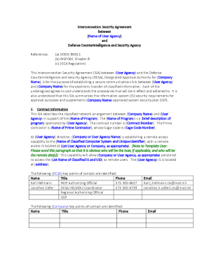 Fillable Online Interconnection Security Agreement - U.S. Customs and ...