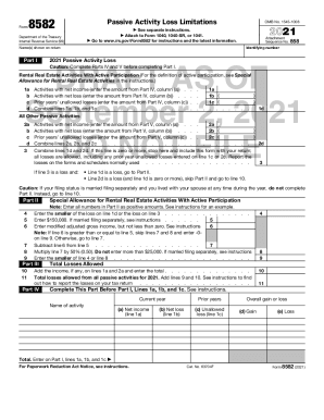 Fillable Online 2021 Form 8582. Passive Activity Loss Limitations Fax ...