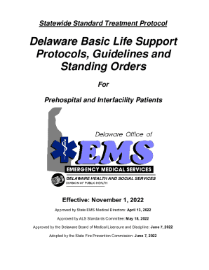 Fillable Online Delaware Basic Life Support Protocols, Guidelines and ...