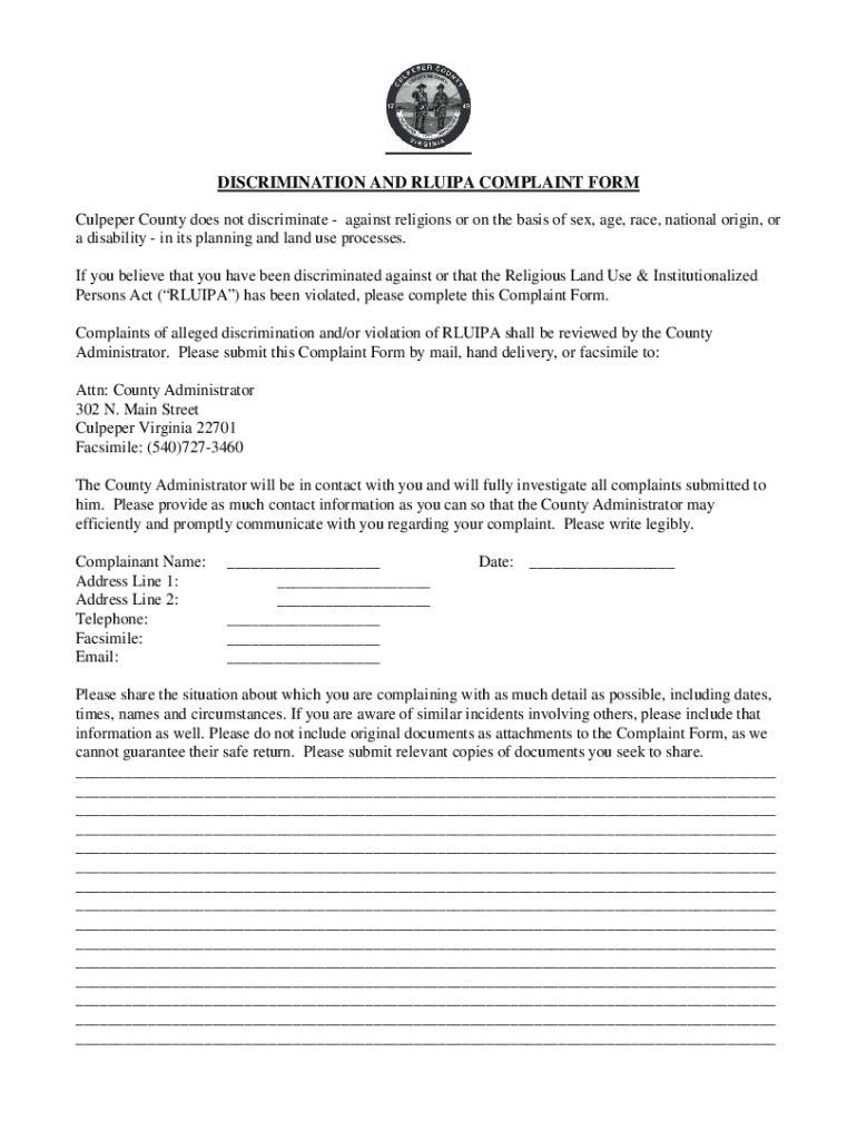 Fillable Online www.cdss.ca.govdiscrimination-complaintsDiscrimination Complaints - California ...