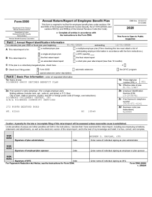 Fillable Online 2020 Form 5500 Plan 001 as filed.pdf Fax Email Print ...
