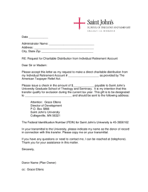 Fillable Online Sample Request Letter from Donor for Direct Charitable ...