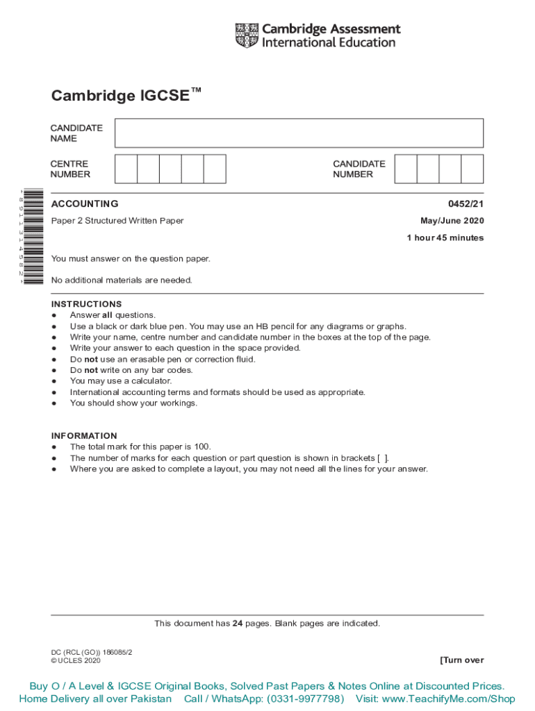 Fillable Online Past PapersCambridge IGCSEGCE GuideCambridge IGCSE - 14 ...