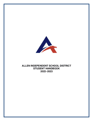 Fillable Online allen independent school district student handbook ...