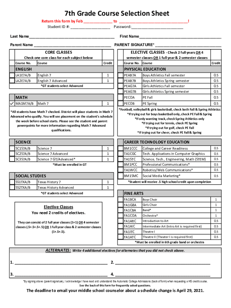 Fillable Online form.jotform.com203366181502145Byrd-7th Grade Course ...