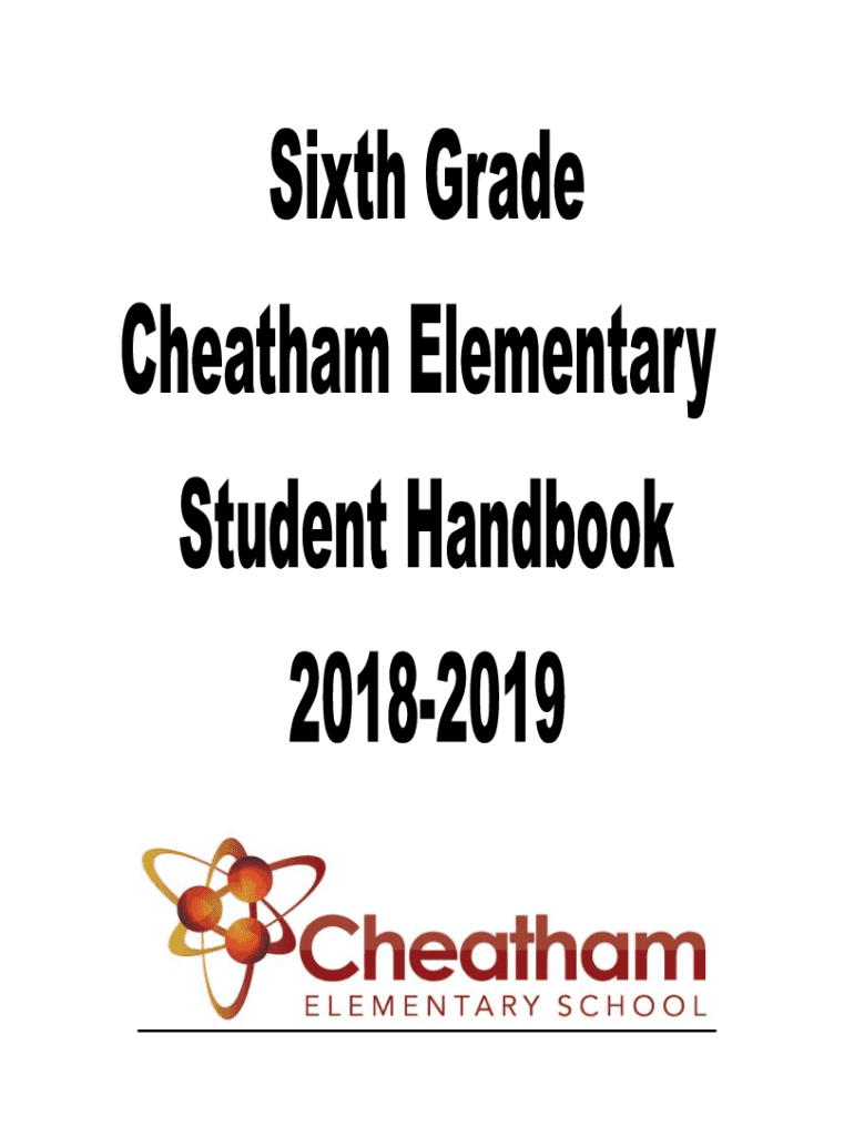 Fillable Online Sixth Grade Cheatham Elementary Student Handbook Fax ...