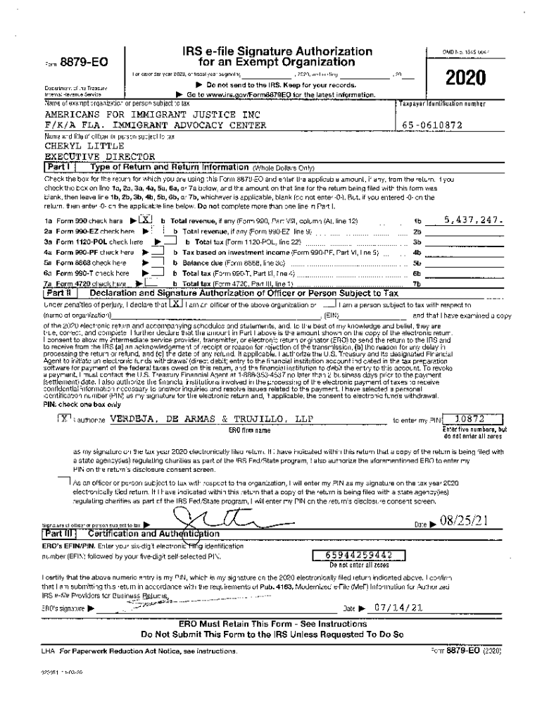 Fillable Online IRS e-file Signature Authorization OMB No. 1545-0047 ...