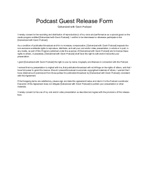 Fillable Online www.jotform.compodcast-guest-release-formPodcast Guest ...