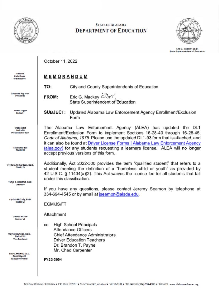 Fillable Online FY23-3004 Updated Alabama Law Enforcement Agency ...