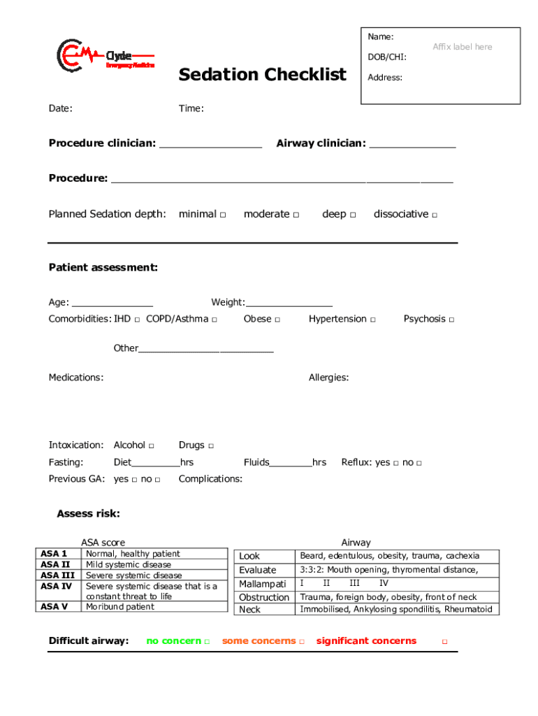Fillable Online www.cem.scot.nhs.ukformssedrecordName: DOB/CHI ...