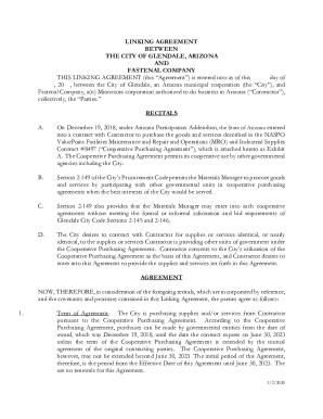 Fillable Online Linking Agreement between the City of Glendale, Arizona ...